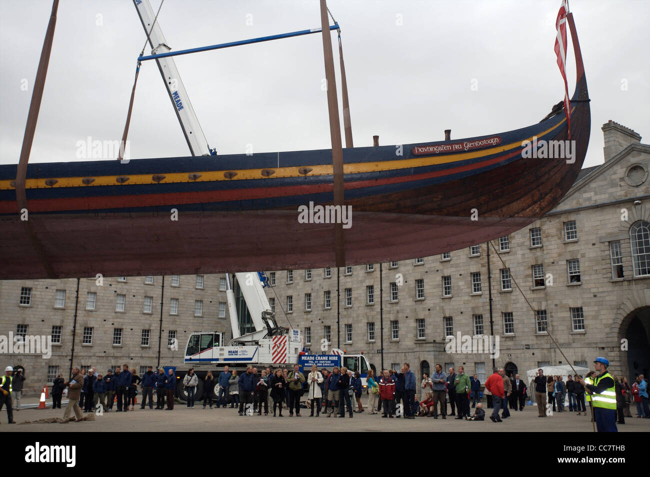 The replica viking ship "Sea Stallion" form Denmark gets lifted by ...