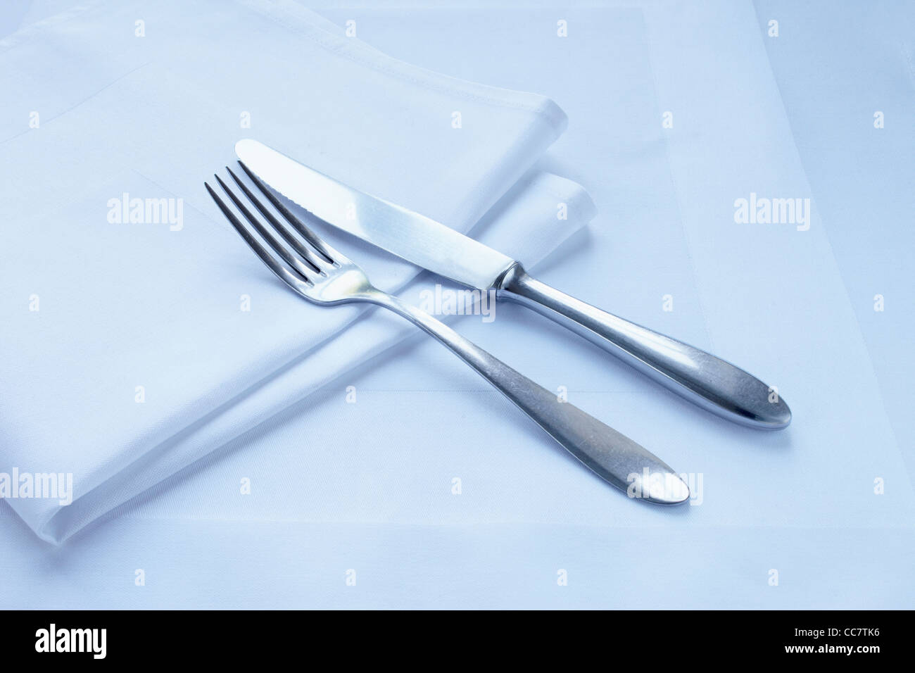 Close-up of Cutlery and Napkin Stock Photo - Alamy