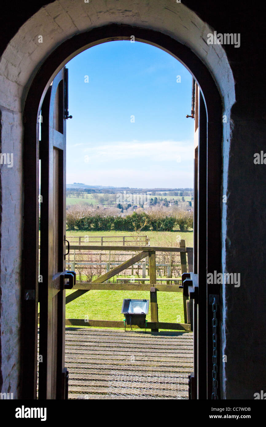 View thro' door of Wilton Windmill, a tower mill & the only working ...