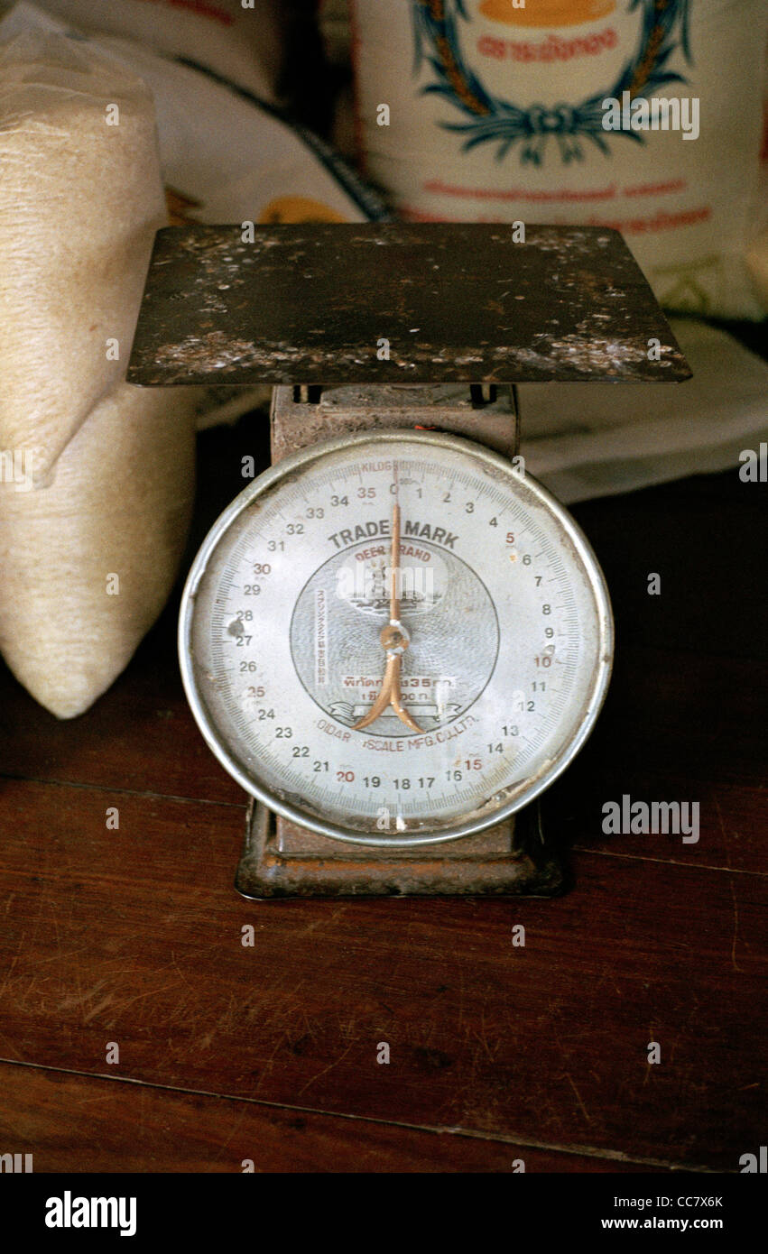 Warehouse weighing scales in Thailand in Southeast Asia in the Far East ...