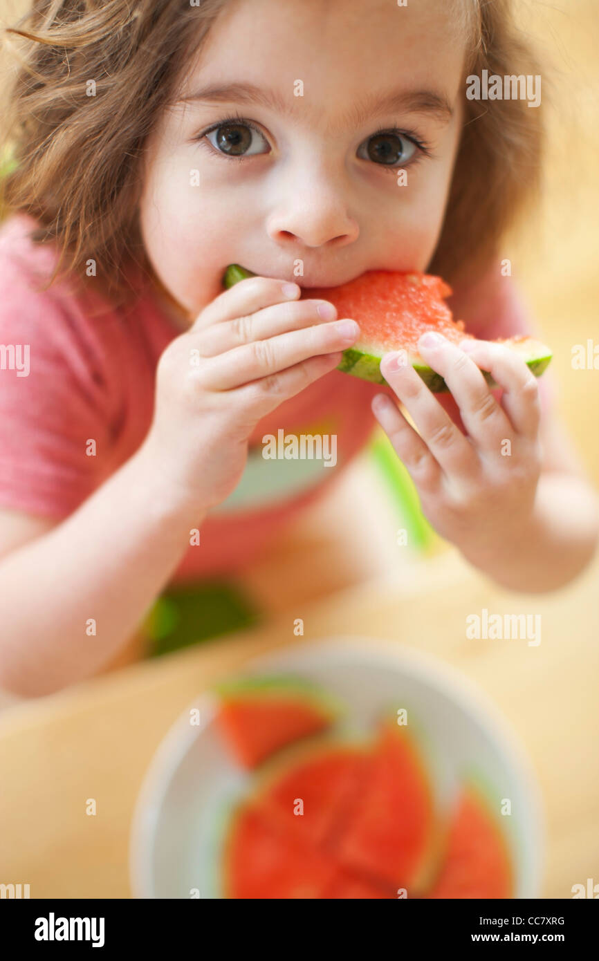 Girl Eating Watermelon Stock Photo - Alamy