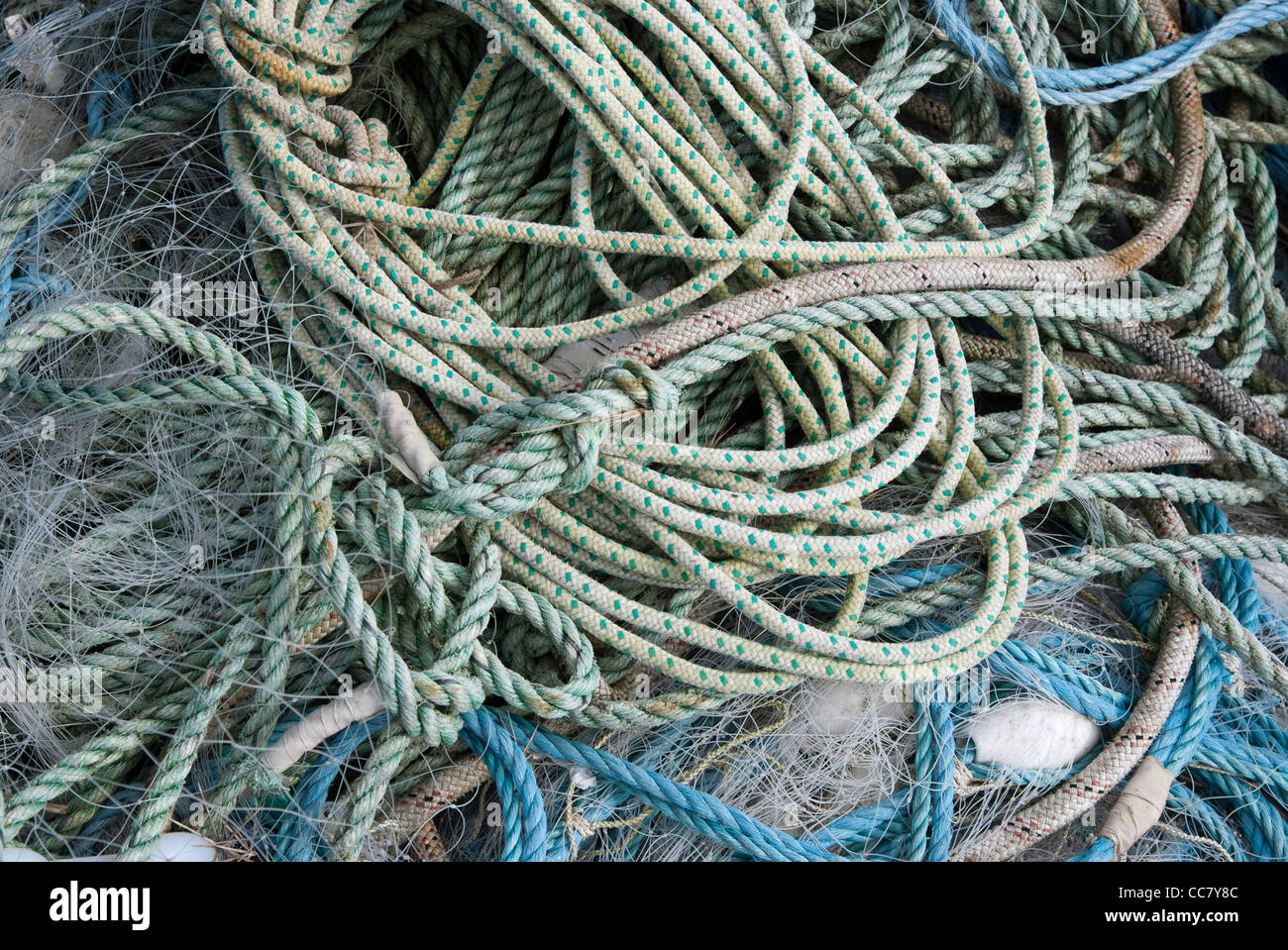 Rope from fishing boats Stock Photo - Alamy