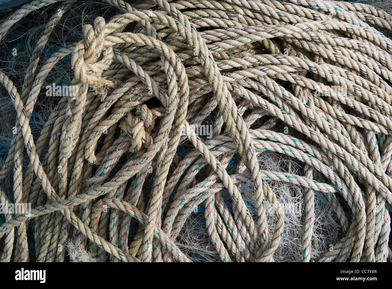 Rope from fishing boats Stock Photo - Alamy