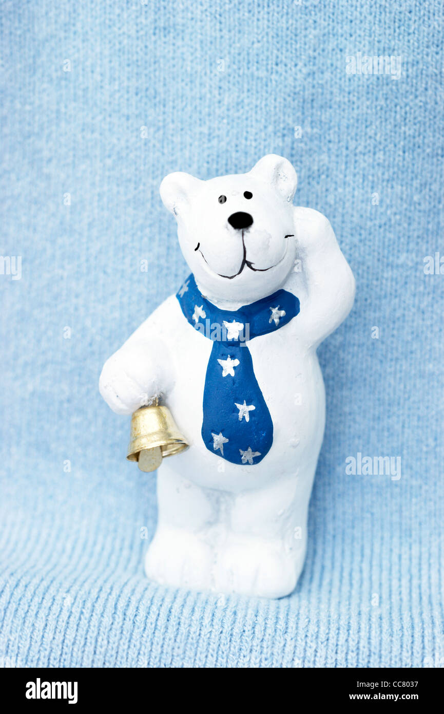 Christmas decorative ornament of a polar bear ringing a bell for the ...