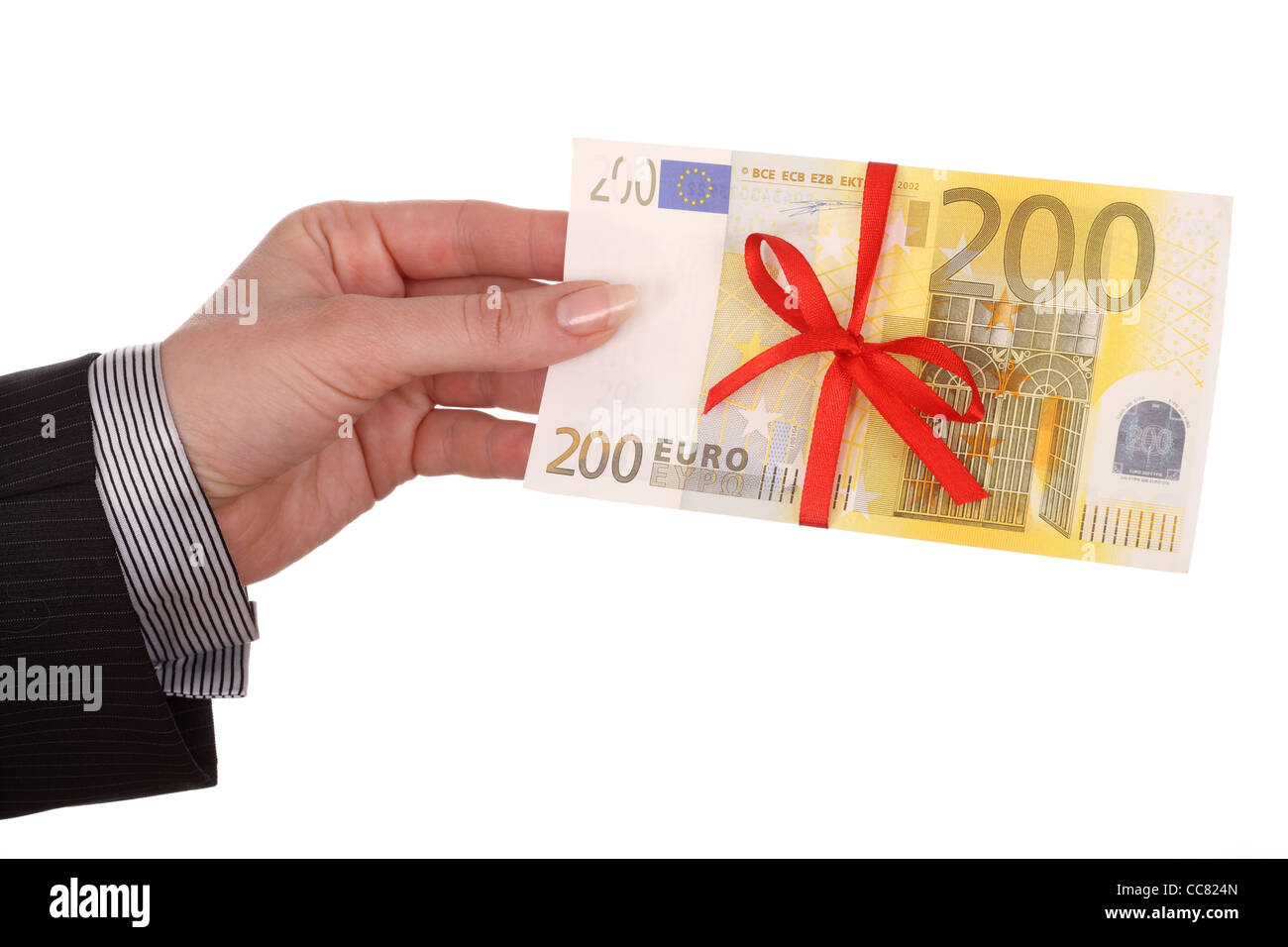 Money euro in hand Stock Photo - Alamy