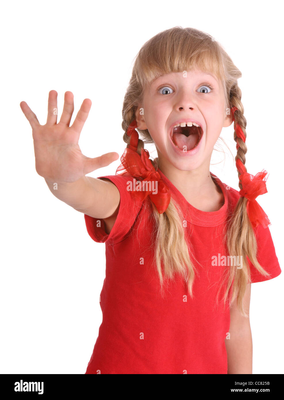 Child with stop hand sign Stock Photo - Alamy