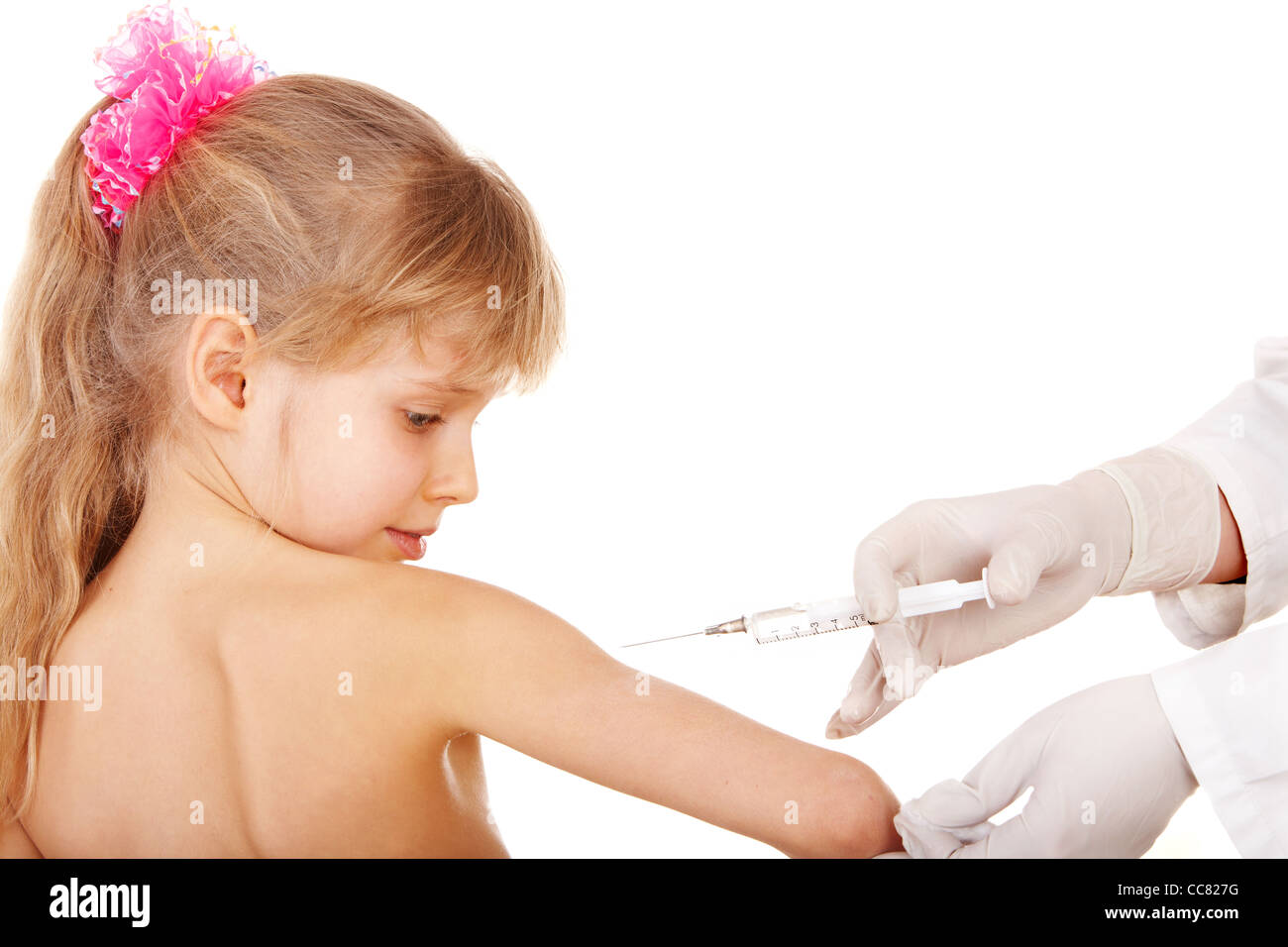 Doctor does inoculation to child Stock Photo - Alamy