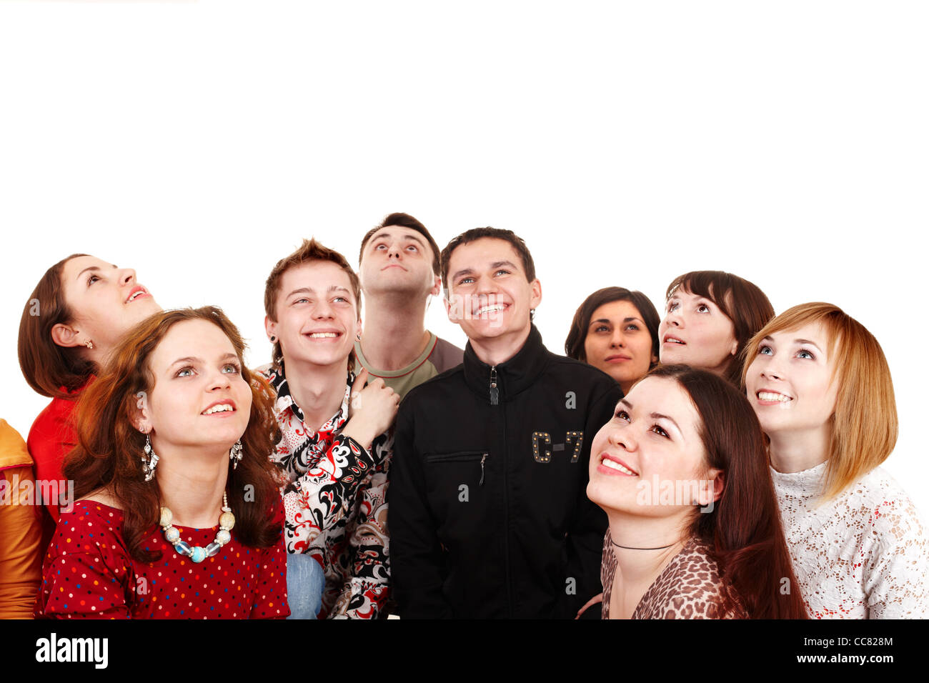 Big group of people looking up Stock Photo - Alamy