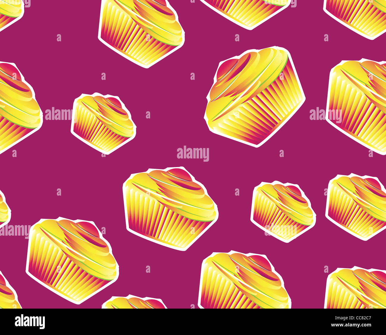 seamless Cupcake seamless colored cupcake on dark pink background Stock Photo - Alamy