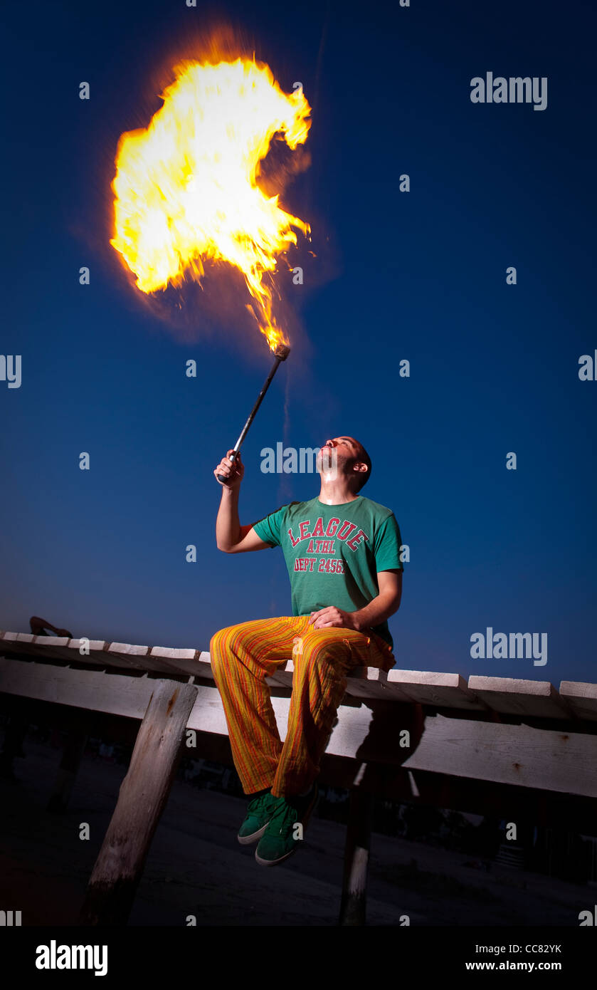 Fire eaters beach hi-res stock photography and images - Alamy