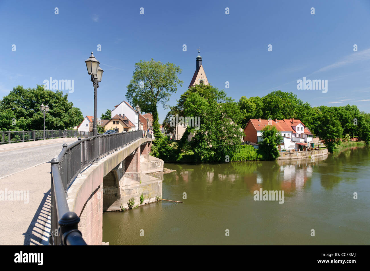 Bridge over the Saale river, Merseburg, Saxony-Anhalt, Germany, Europa ...
