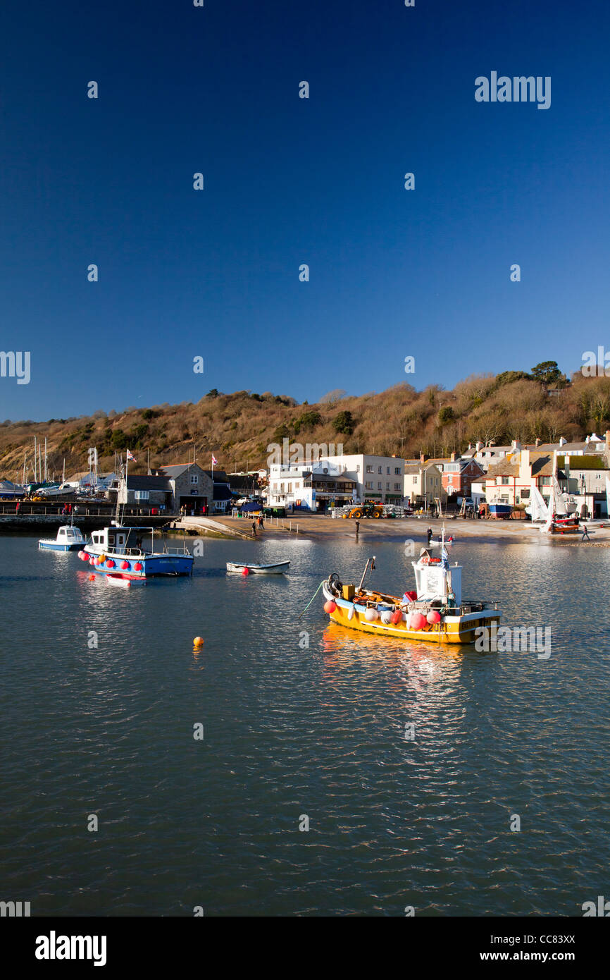 The harbour in Lyme Regis on a winter morning, Dorset, England, UK ...