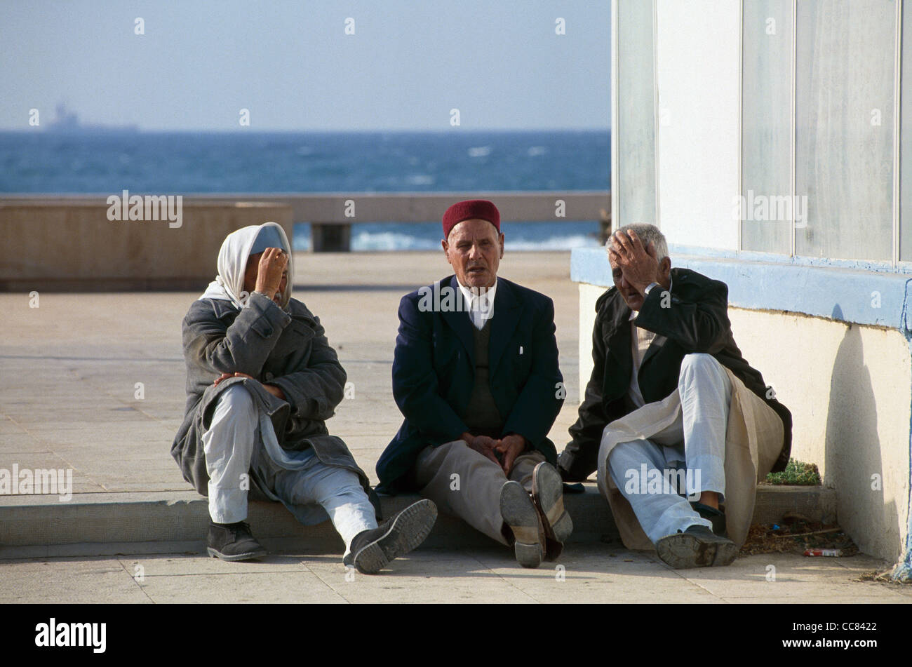 Steet scenes and seafront of Benghazi, Libya's second largest city and ...