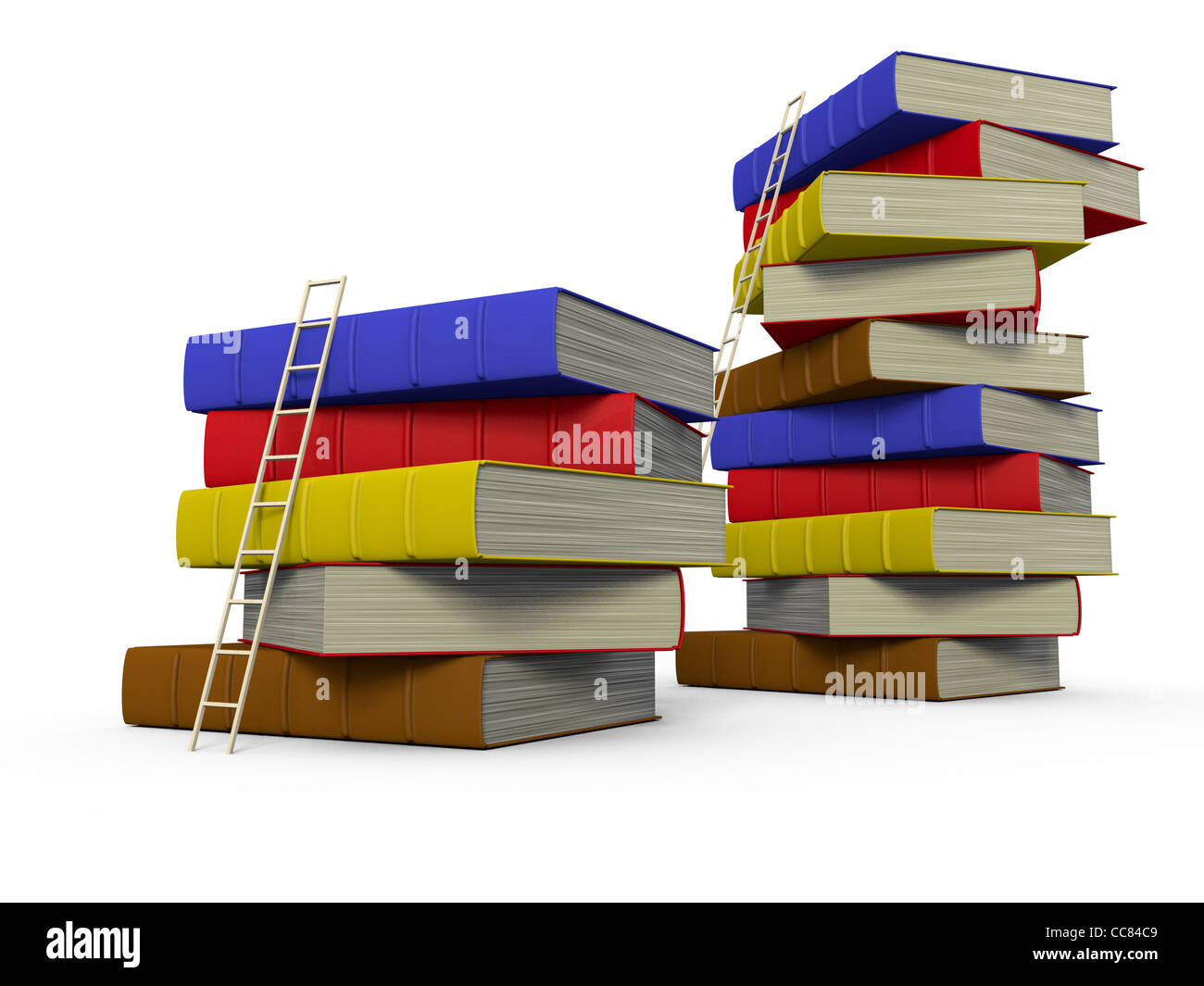 Stack of books over white background Stock Photo - Alamy