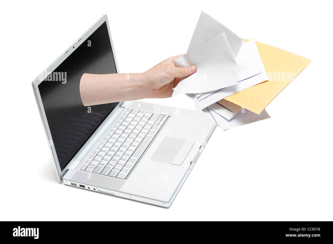 Spam from the internet isolated on white Stock Photo - Alamy