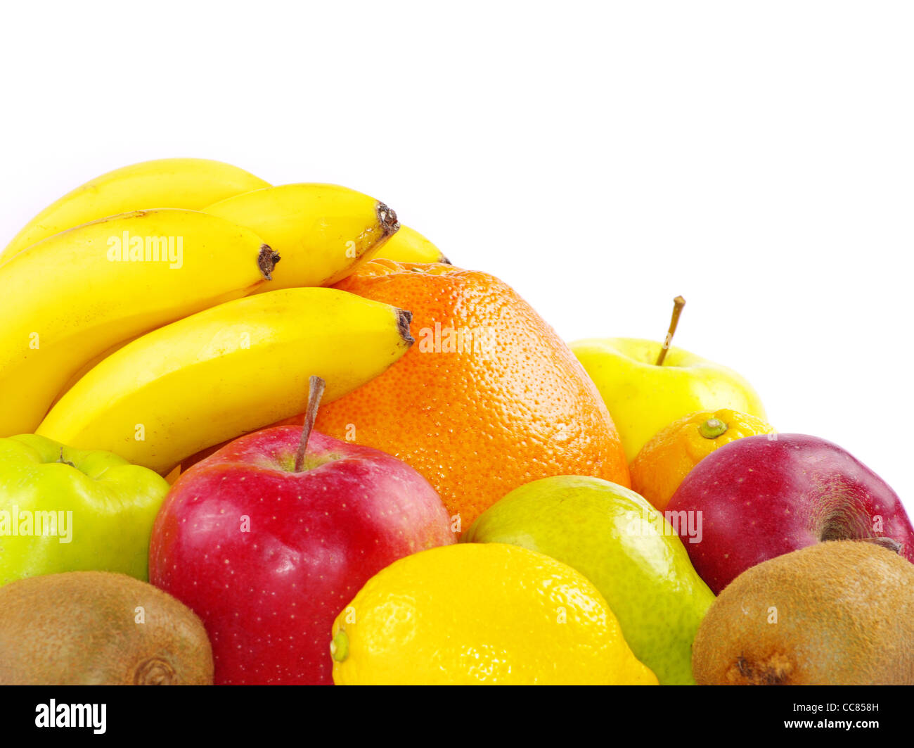 Composition with fruits isolated on white Stock Photo - Alamy