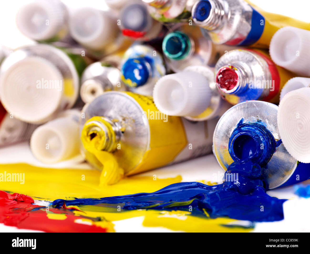 Close up of group art utensils Stock Photo - Alamy