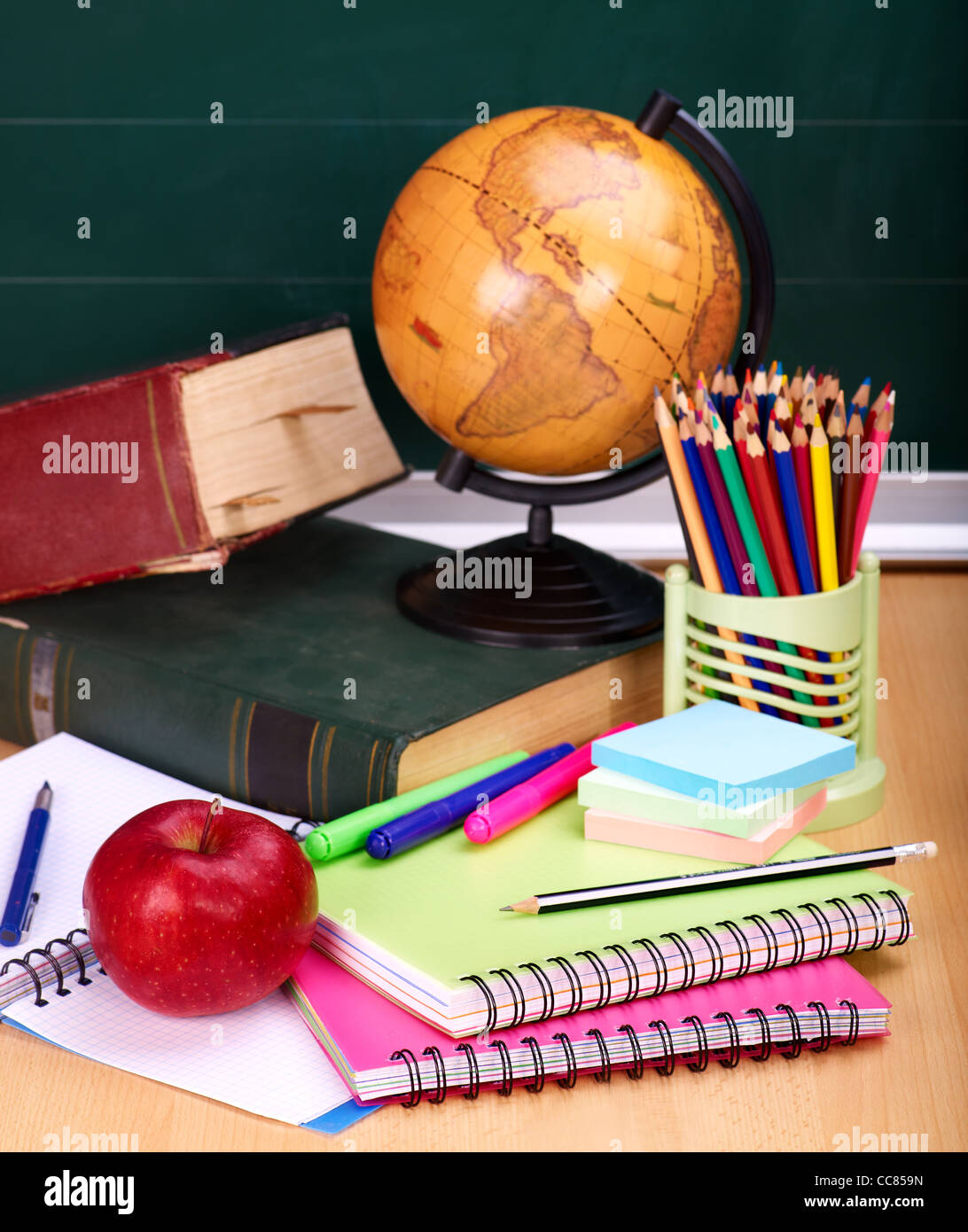 School supplies. Writing utensils Stock Photo - Alamy