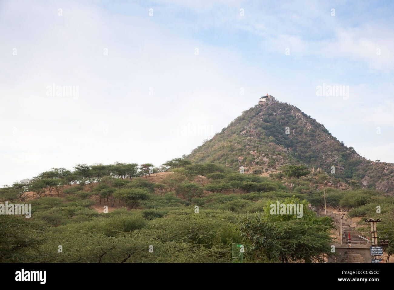 Savitri Temple at the top of the Ratnagiri Hill - Pushkar Stock Photo ...