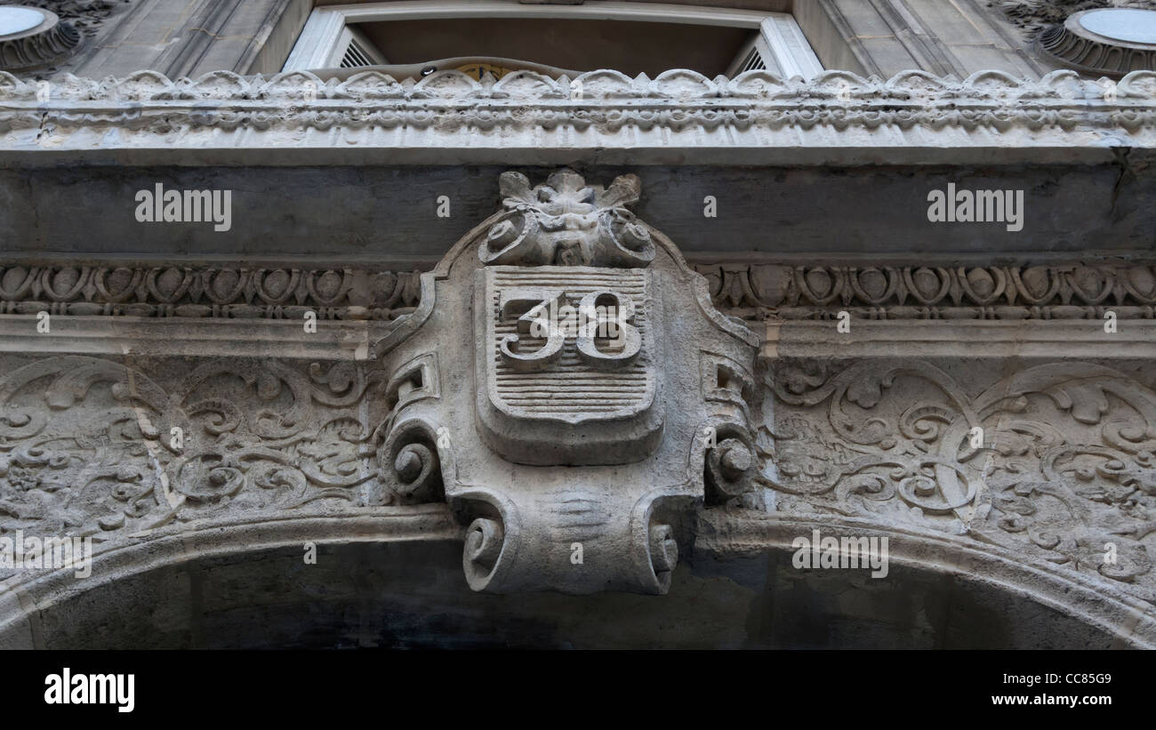 Number thirty-eight above a door in Versailles, France Stock Photo - Alamy