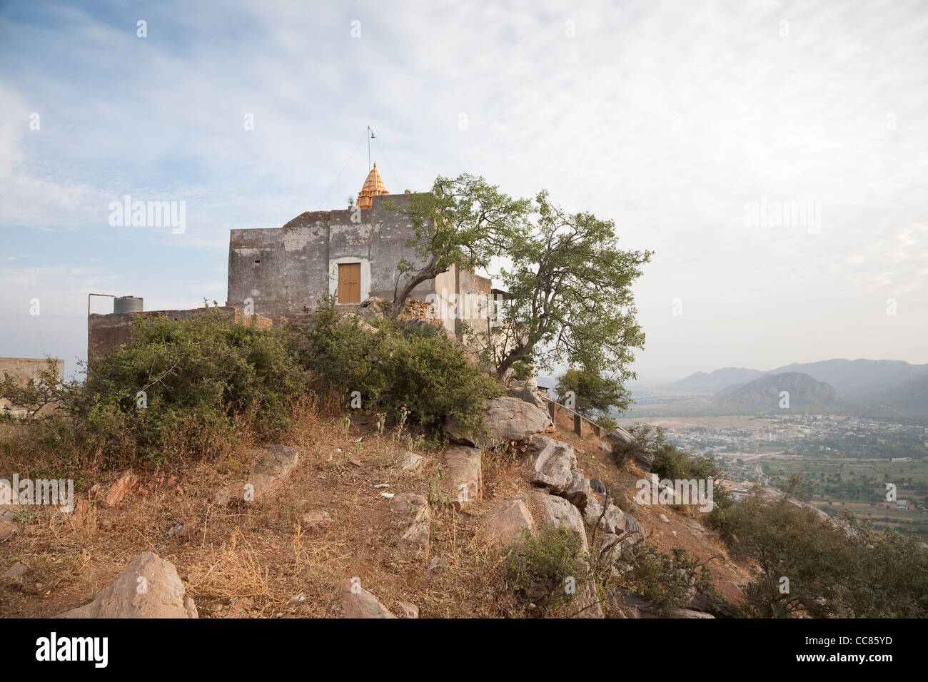 Savitri Temple at the top of the Ratnagiri Hill - Pushkar Stock Photo ...