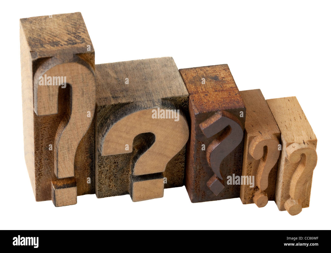 Question marks wood printing blocks hi-res stock photography and images ...