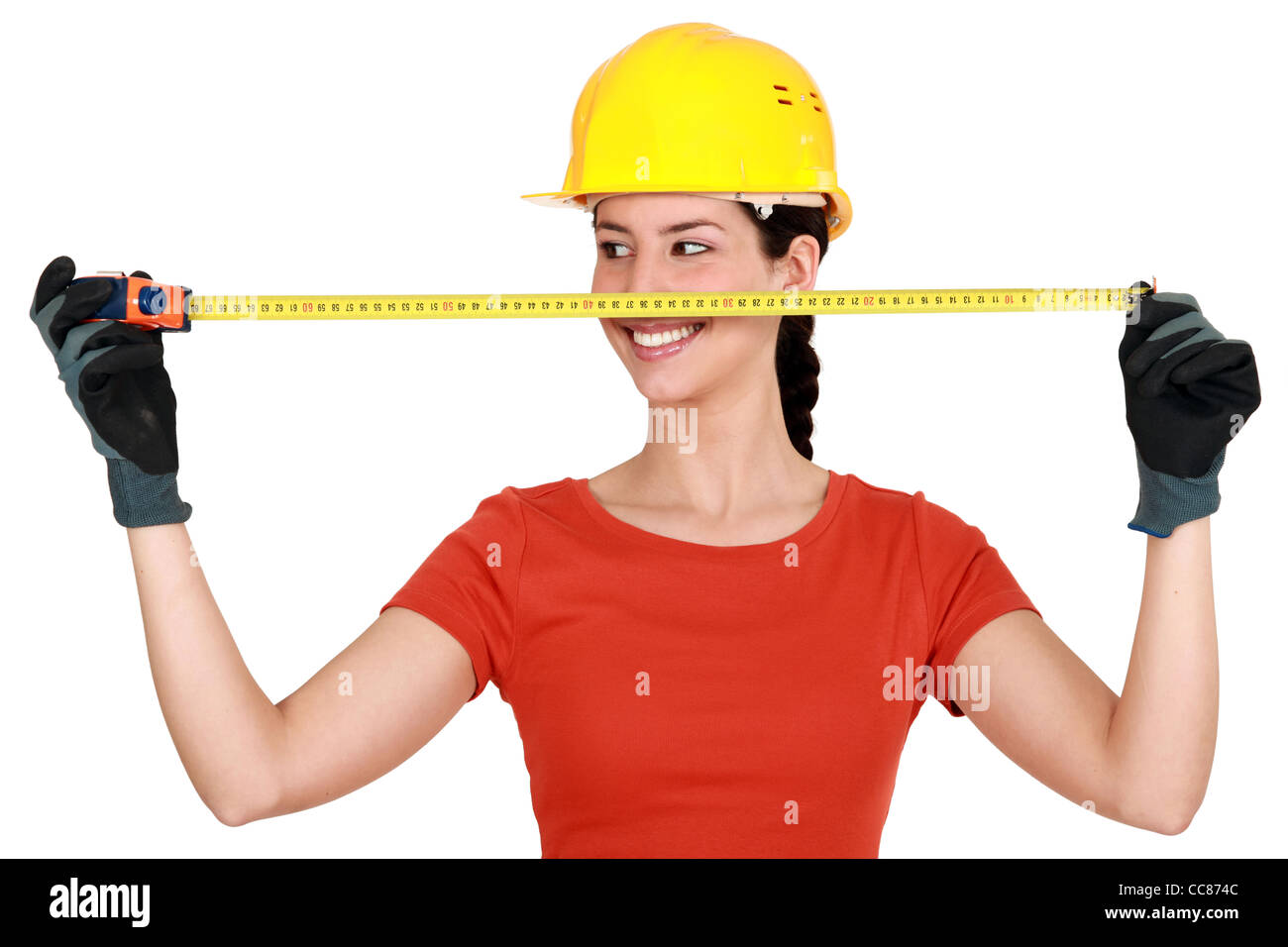 Self retracting metal tape measure hi-res stock photography and images ...