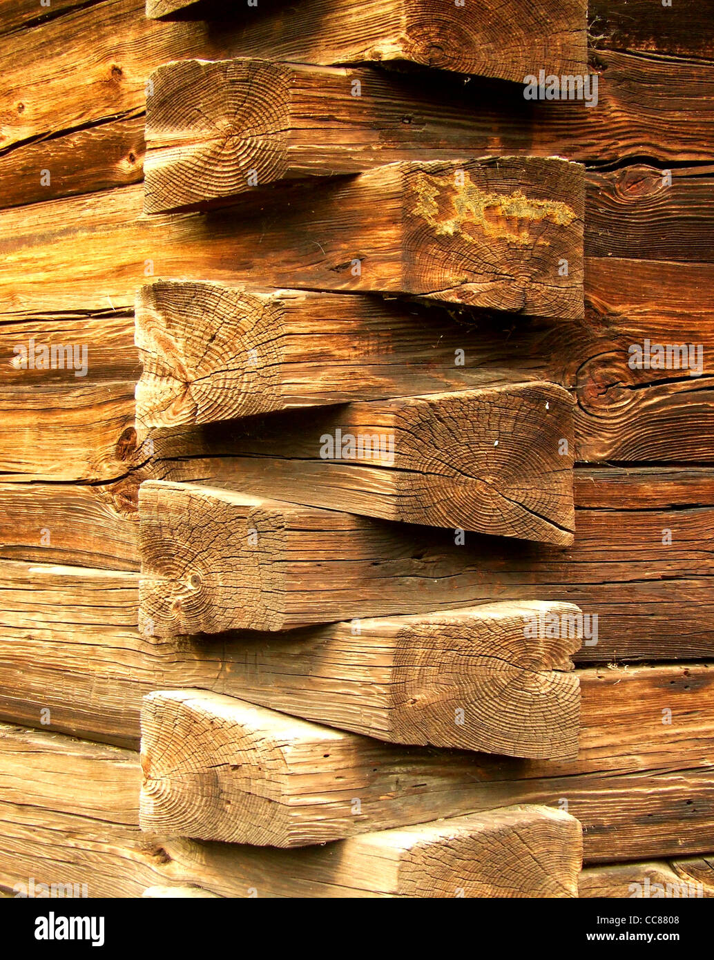 Old wooden wall corner Stock Photo - Alamy