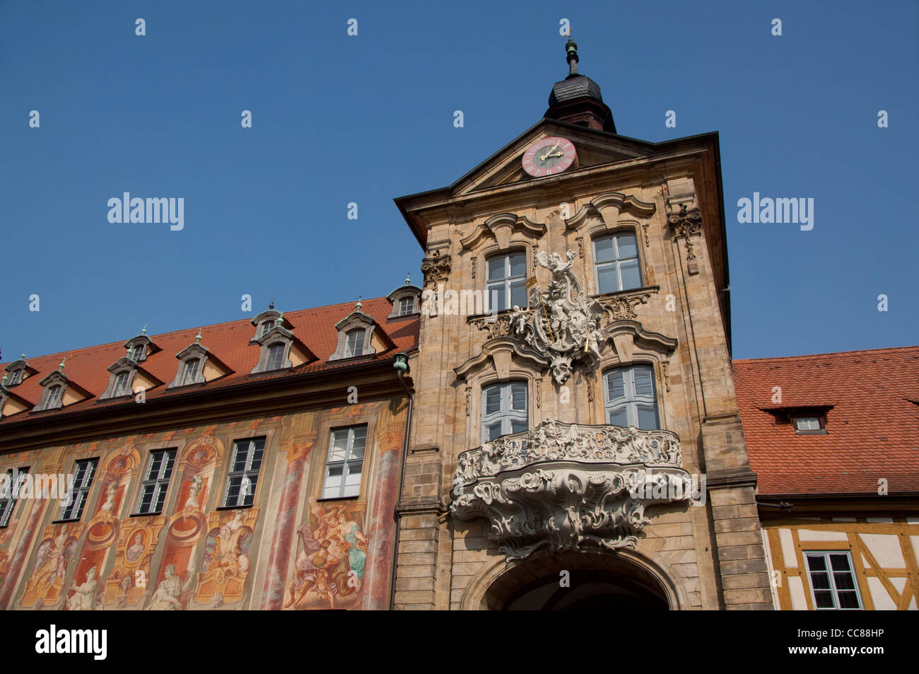 Germany, Bamberg. Historic 14th century Baroque & Rococo Old Town Hall ...