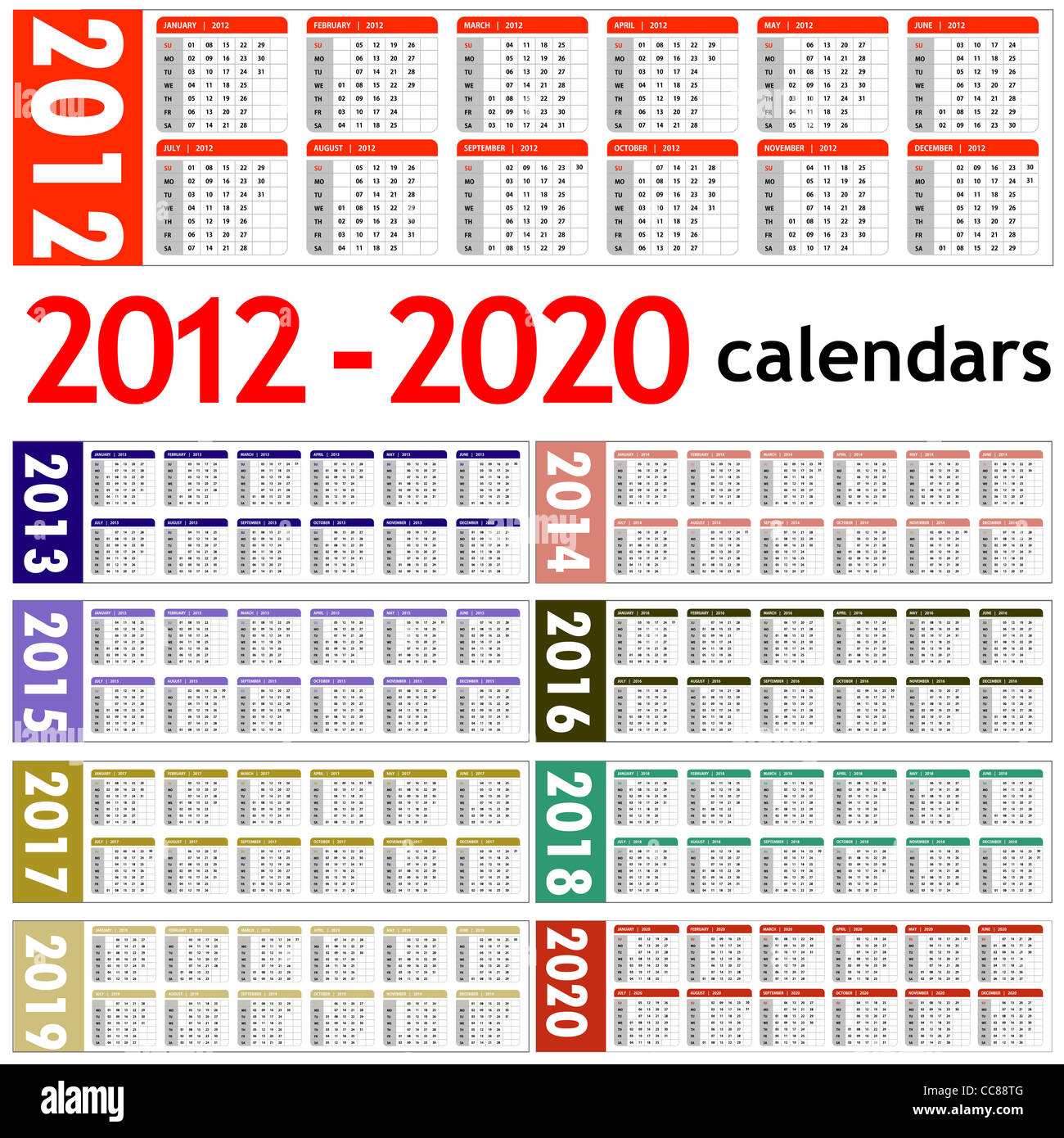 Modern day calendars hi-res stock photography and images - Alamy