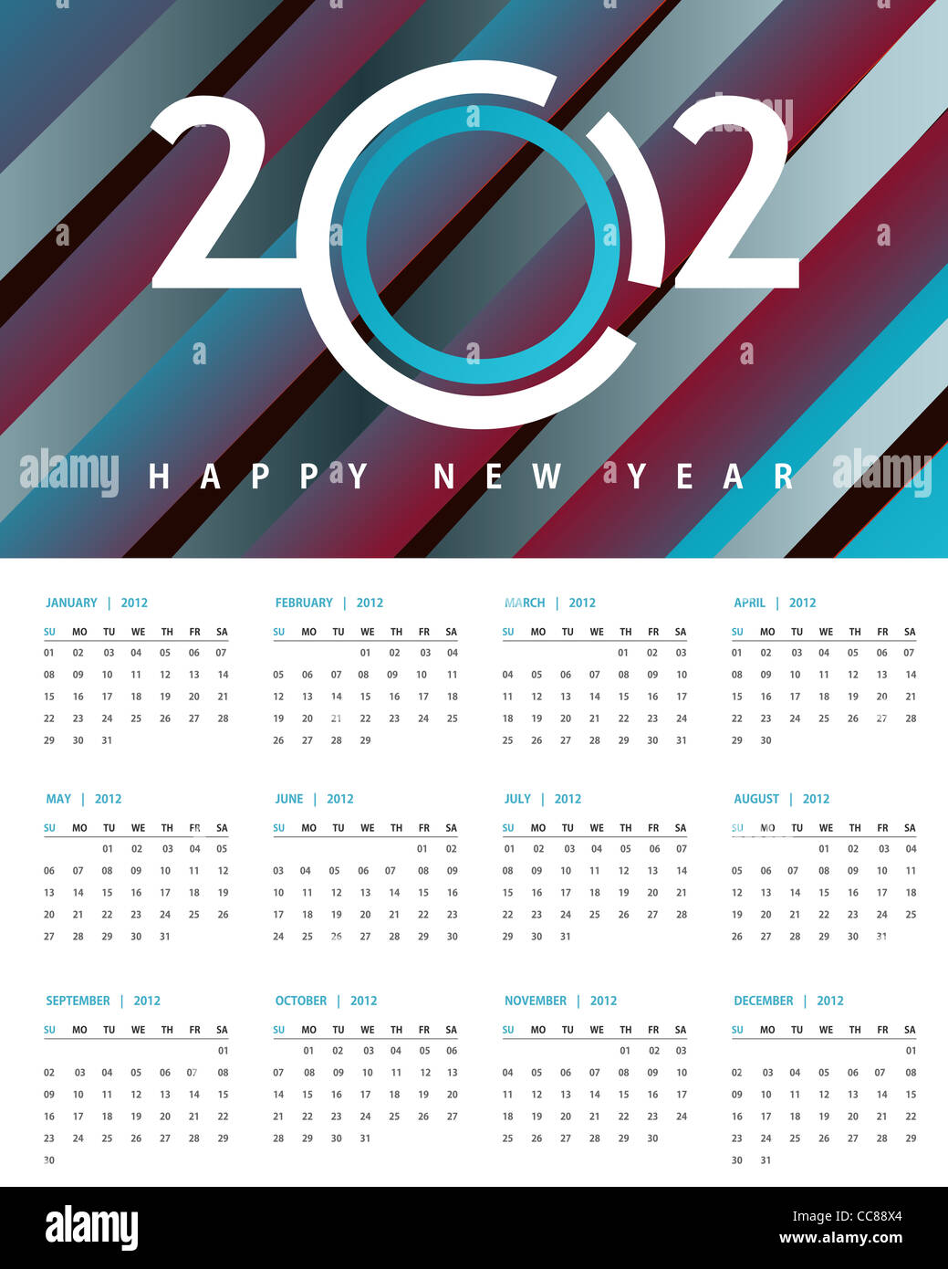 New year 2012 Calendar and conceptual banner for new year Stock Photo ...