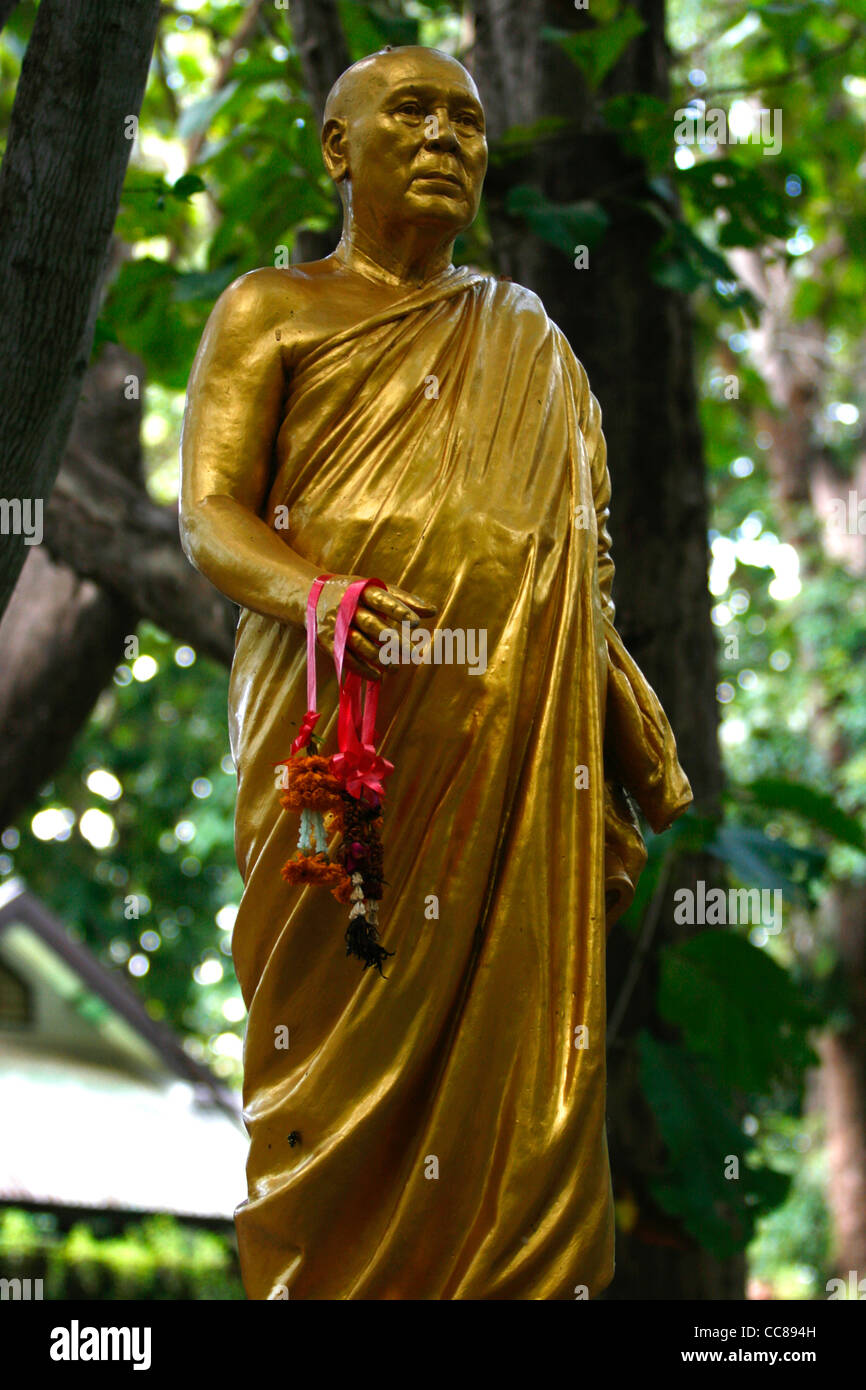 Monk statue in Wat Phra Umong Therada Jan. Chiang Mai, Thailand Stock ...