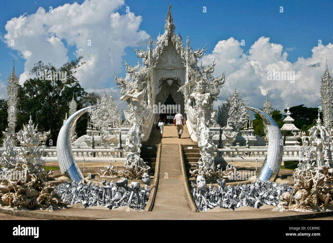 Wat Rong Khun ( the 'white temple'), Chiang Rai. Thailand Stock Photo ...