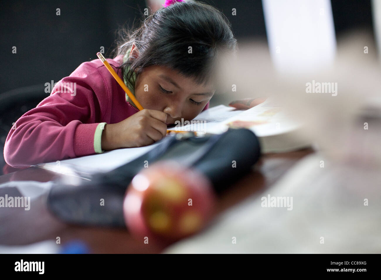 Poor child studying at home hi-res stock photography and images - Alamy