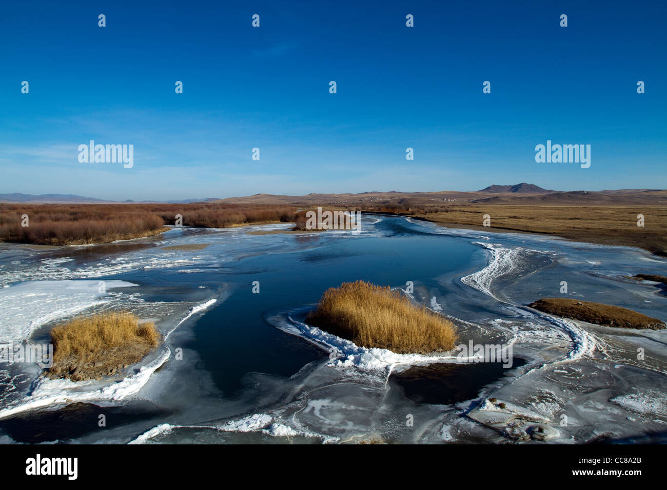 Frozen River Karakorum Mongolia Stock Photo - Alamy