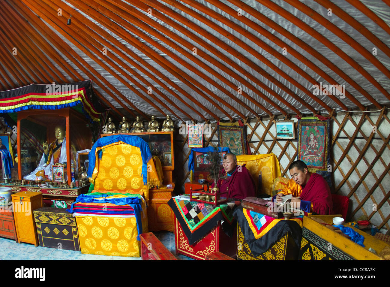 Monks in Erdene Zuu Monastery, Karakoram, Mongolia Stock Photo - Alamy