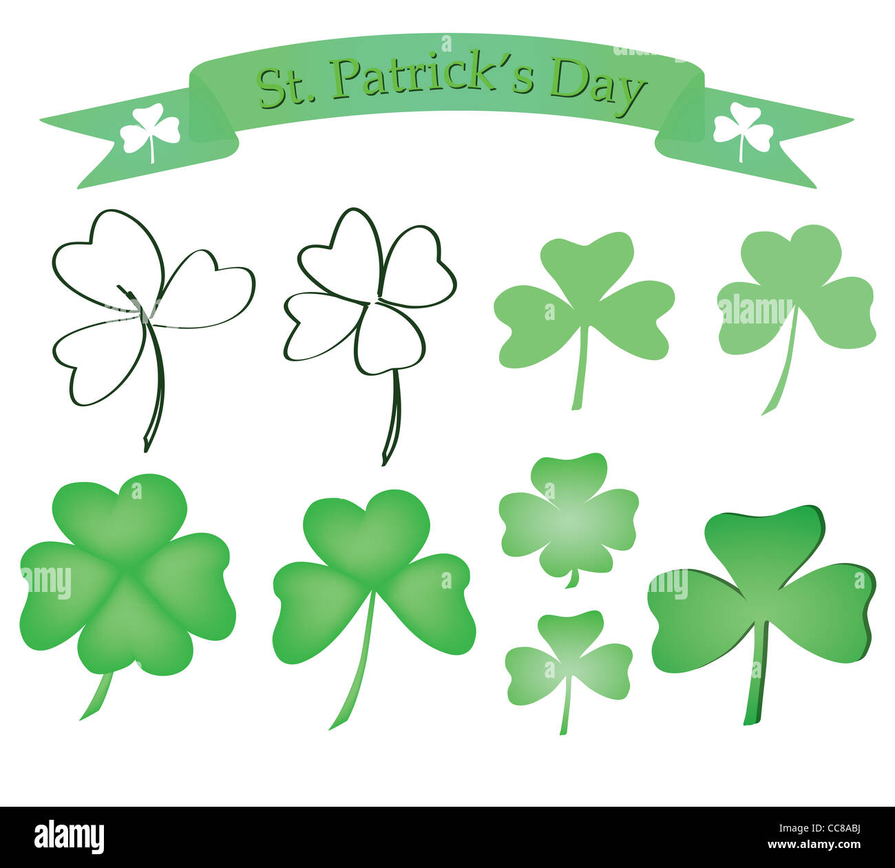 set of shamrock icons for St Patricks Day Stock Photo - Alamy