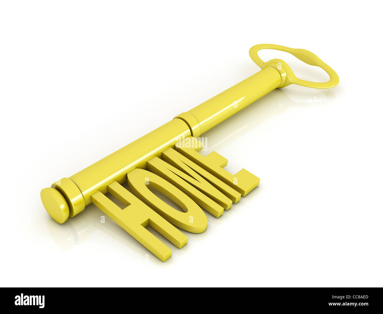 Gold key, home concept illustration Stock Photo - Alamy