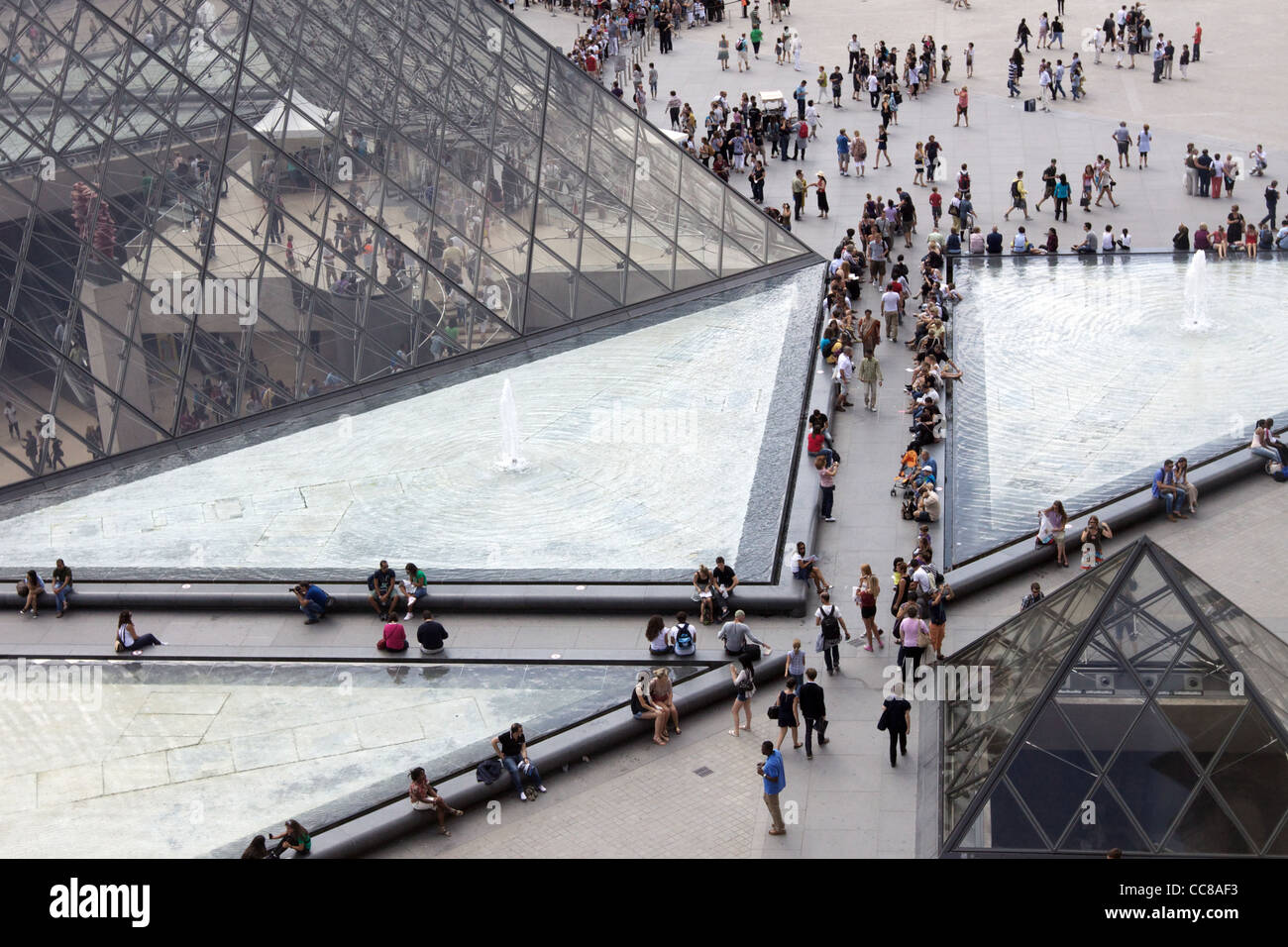 Louvre pyramid top view hi-res stock photography and images - Alamy