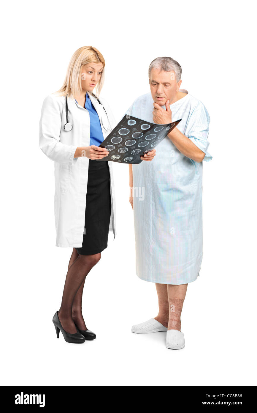 Doctor woman brain scan Cut Out Stock Images & Pictures - Alamy