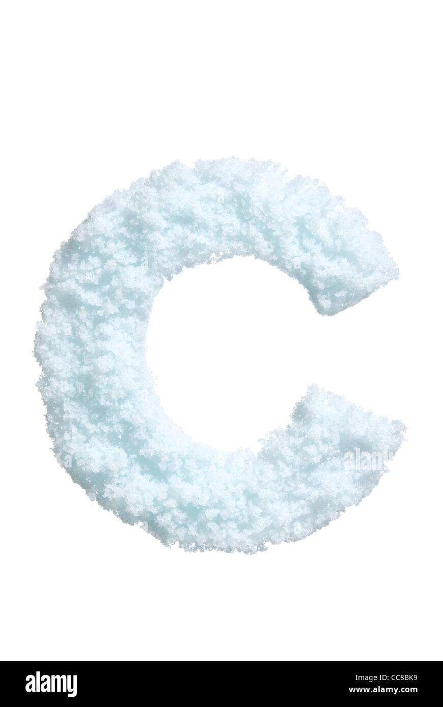 Letter from snow style alphabet. Isolated on white background. With ...