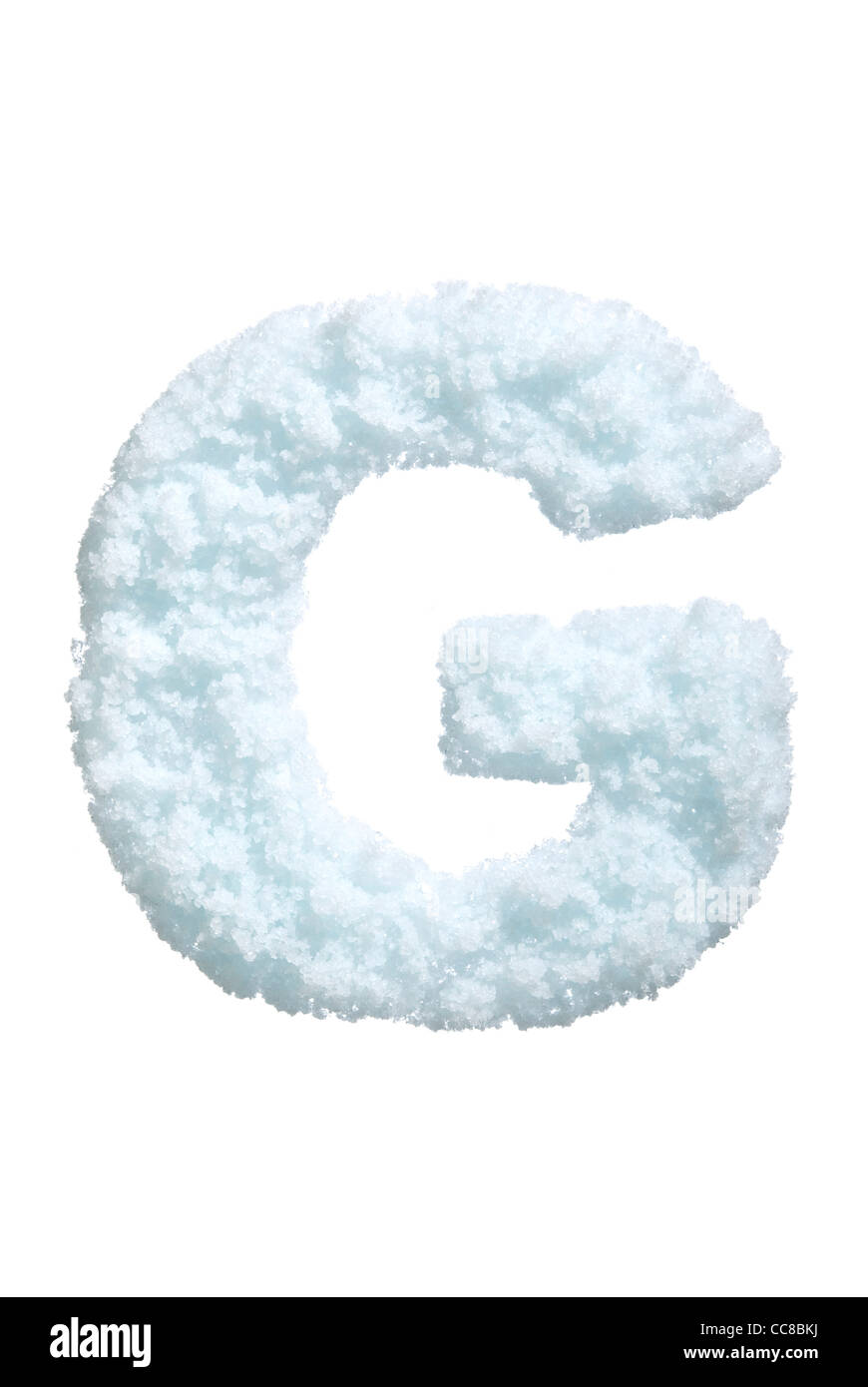 Letter from snow style alphabet. Isolated on white background. With ...