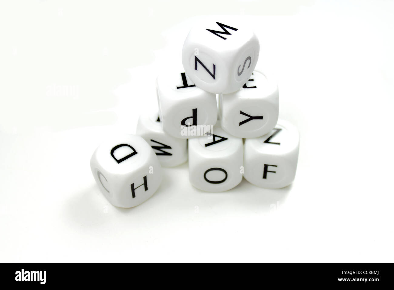 Dices with letters Stock Photo - Alamy