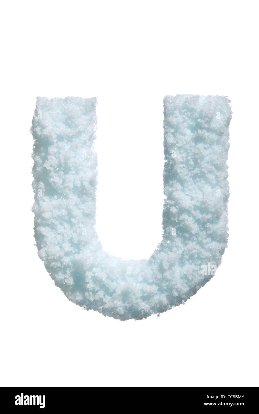 Letter from snow style alphabet. Isolated on white background. With ...