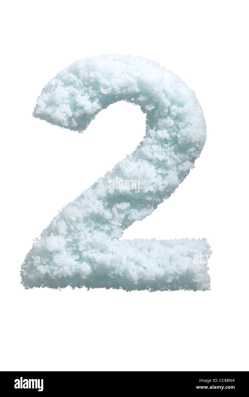 Snow styled number. Isolated on white background. With clipping path ...
