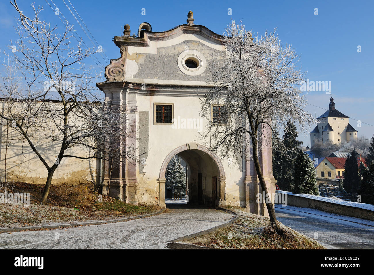 Banska Stiavnica - historical Piarg gate, Slovakia UNESCO Stock Photo ...
