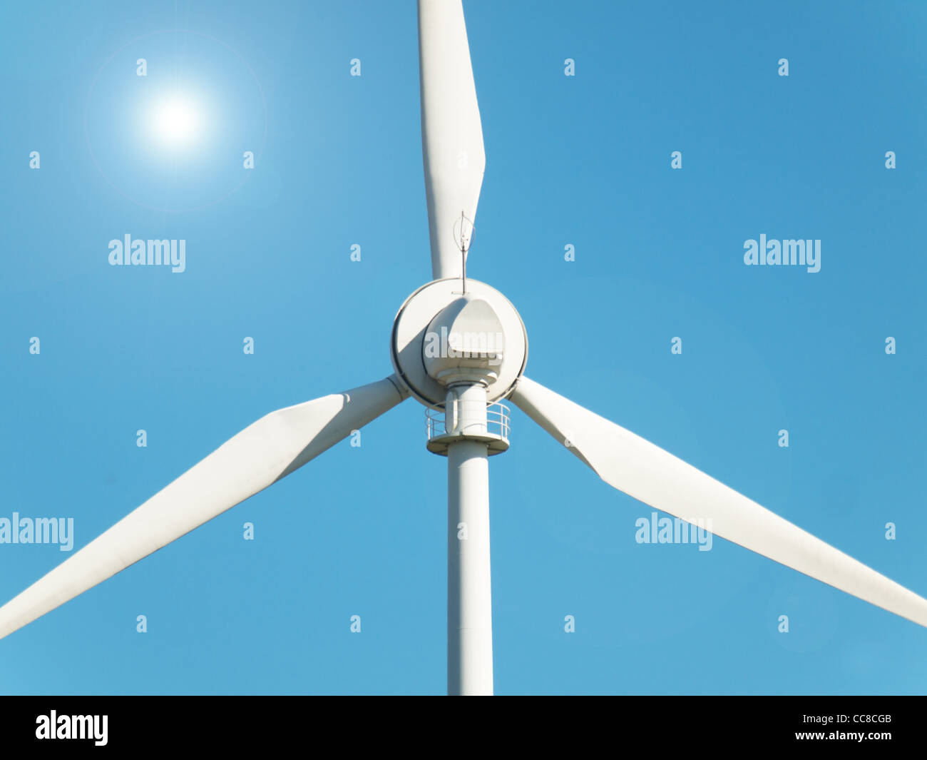 Wind turbine and sun Stock Photo - Alamy