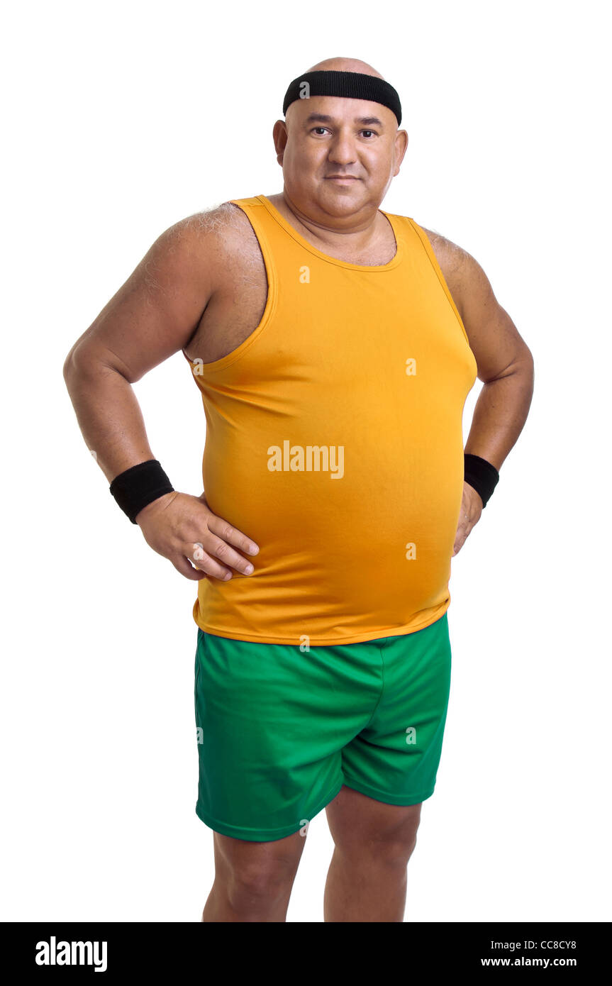 Large fitness man isolated in white Stock Photo - Alamy