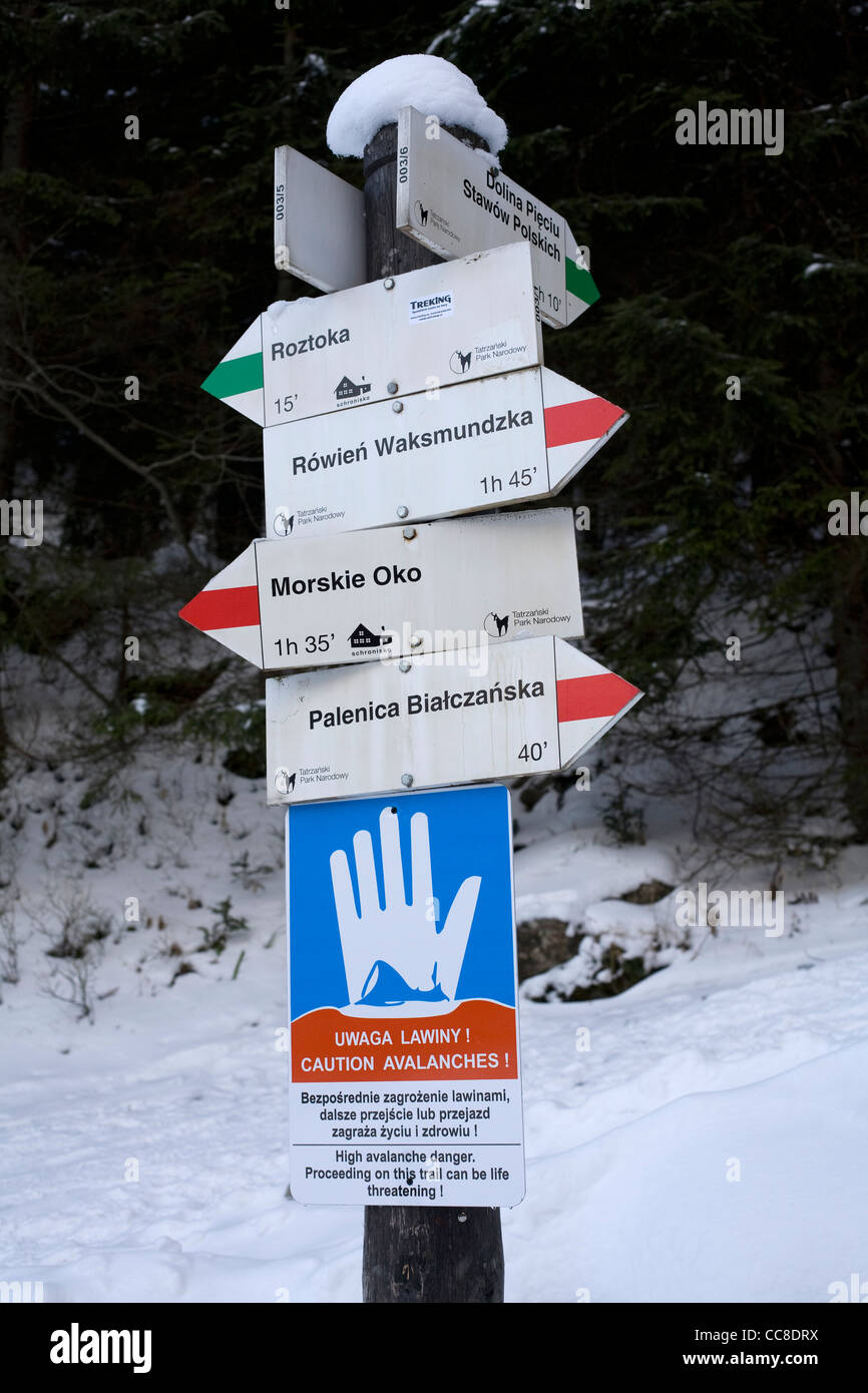 Sign, Morskie Oko, Zakopane, Tatra, Poland Stock Photo - Alamy