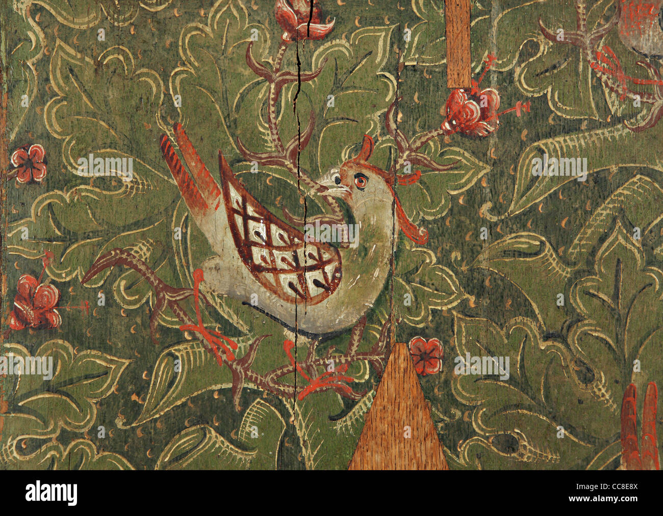 15th century painted dado at the Church of St Mary, Hornby, Yorkshire ...